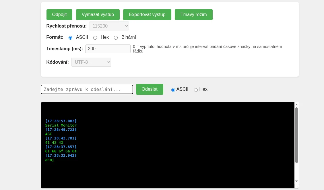 Moderní Webový Serial Monitor: Efektivní ladění Arduino, ESP32 i Raspberry Pi přímo v prohlížeči ...